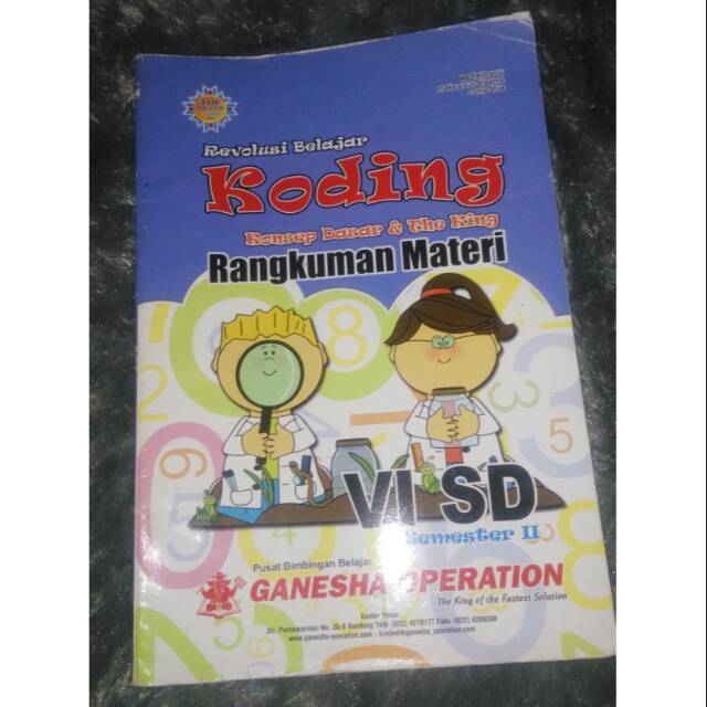 Jual Buku Koding SD kelas VI Ganesha Operation. Buku Koding GO. Buku ...