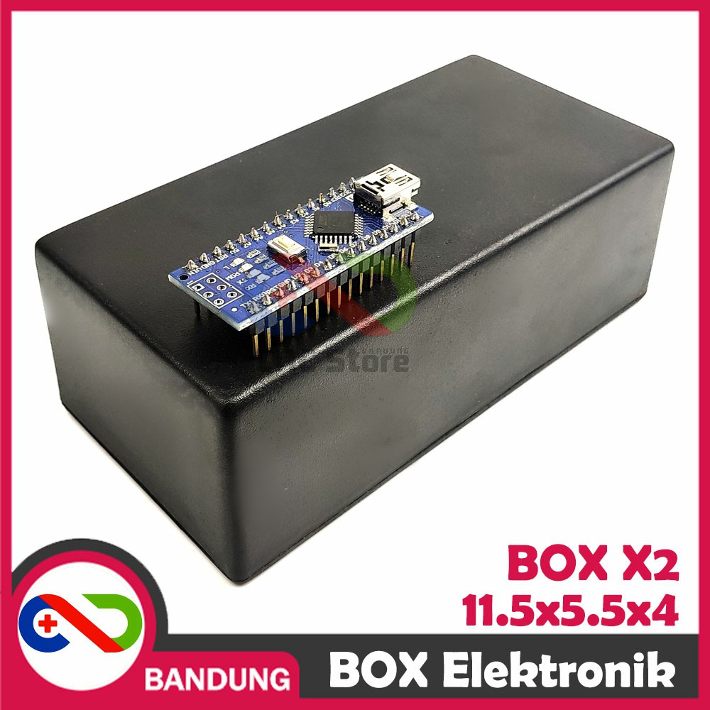 Jual BOX ELEKTRONIK X2 KOTAK RANGKAIAN ARDUINO 11.5x5.5x4 CASING BLACK ...