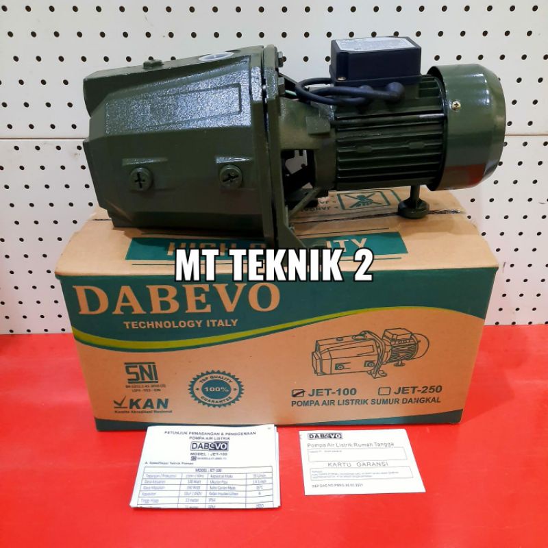 Jual Pompa Air Semi Jet Pump Dabevo Jet-100 SNI Pompa Air Listrik Sumur ...