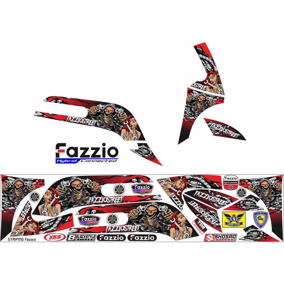 Jual DECAL LIS ART STRIPING MOTOR YAMAHA MOTOR FAZZIO NEW POLET RACING ...