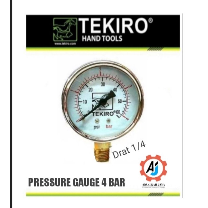 Jual Alat Ukur Tekanan Angin Kompressor 4 Bar - Pressure Gauge 4 Bar ...