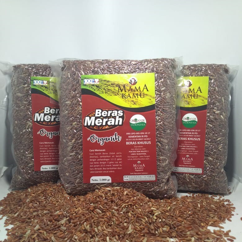 Jual Beras Merah Organik Kemasan Vakum 1kg | Shopee Indonesia