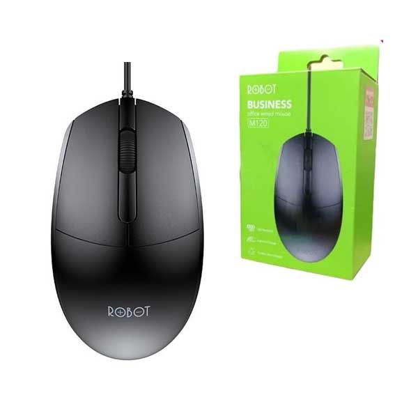 Jual Mouse Robot M120 Office Wired Mouse Black | Shopee Indonesia