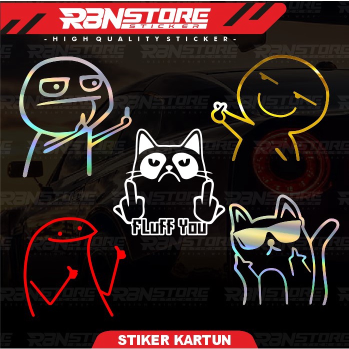 Jual Terbaru Stiker Kartun Fuceek Jari Tengah Fl Ff You Cutting