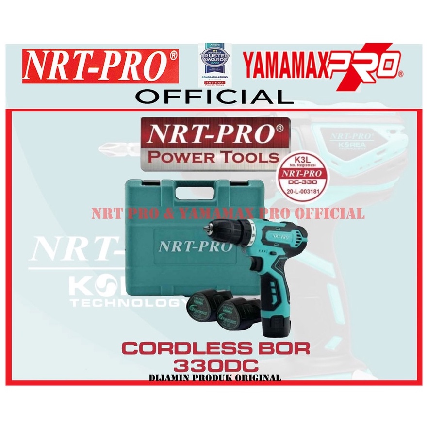 Jual NRT-PRO DC 330 HD Bor Cordless Drill 10mm Baterai Tangan Charger ...