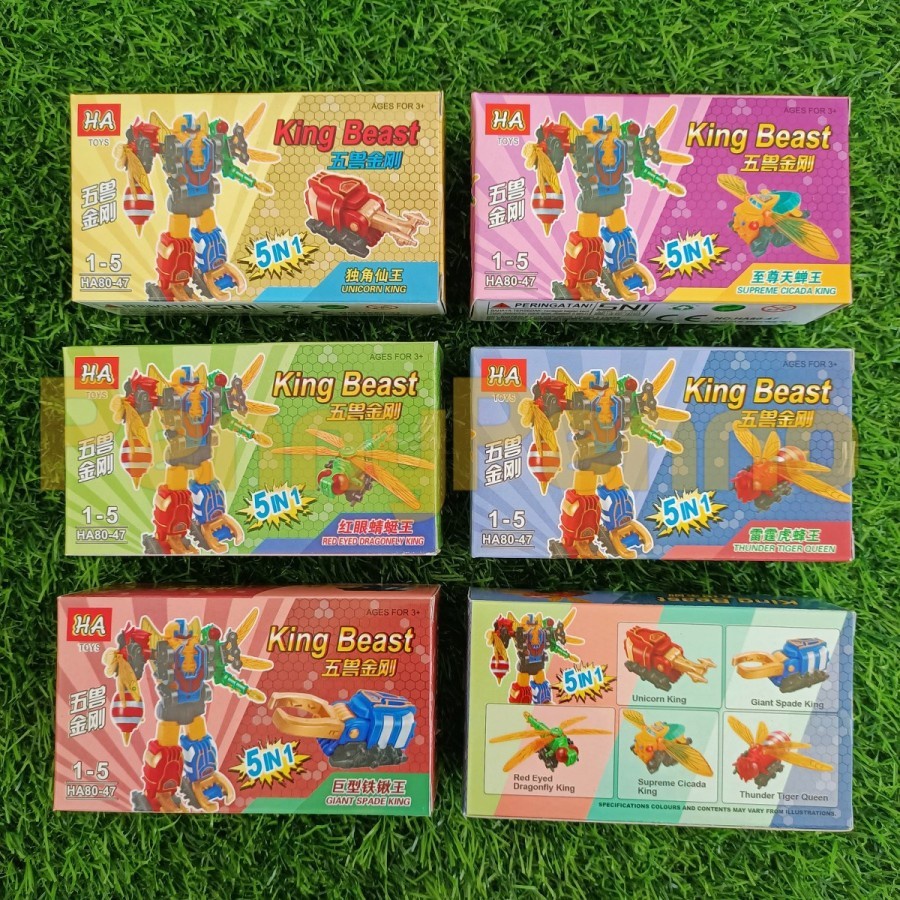 Jual Mainan Anak Bricks King Beast HA / Mainan Robot Rakit Bongkar ...
