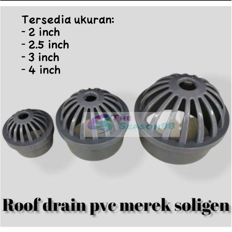 Jual Roof drain PVC 2" 3" 4 inch Soligen / Saringan Talang Air Plastik ...