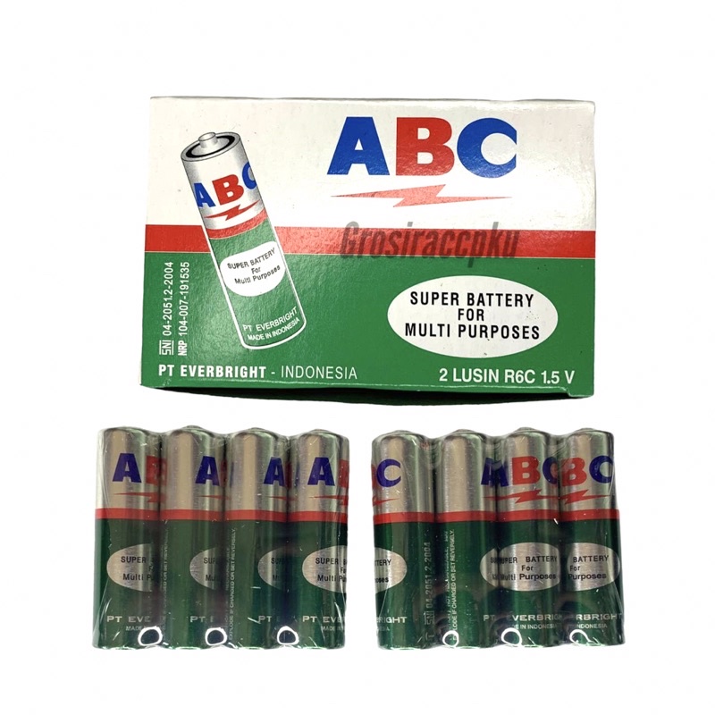 Jual Baterai ABC AA ISI 4 HIJAU 1,5V | Shopee Indonesia