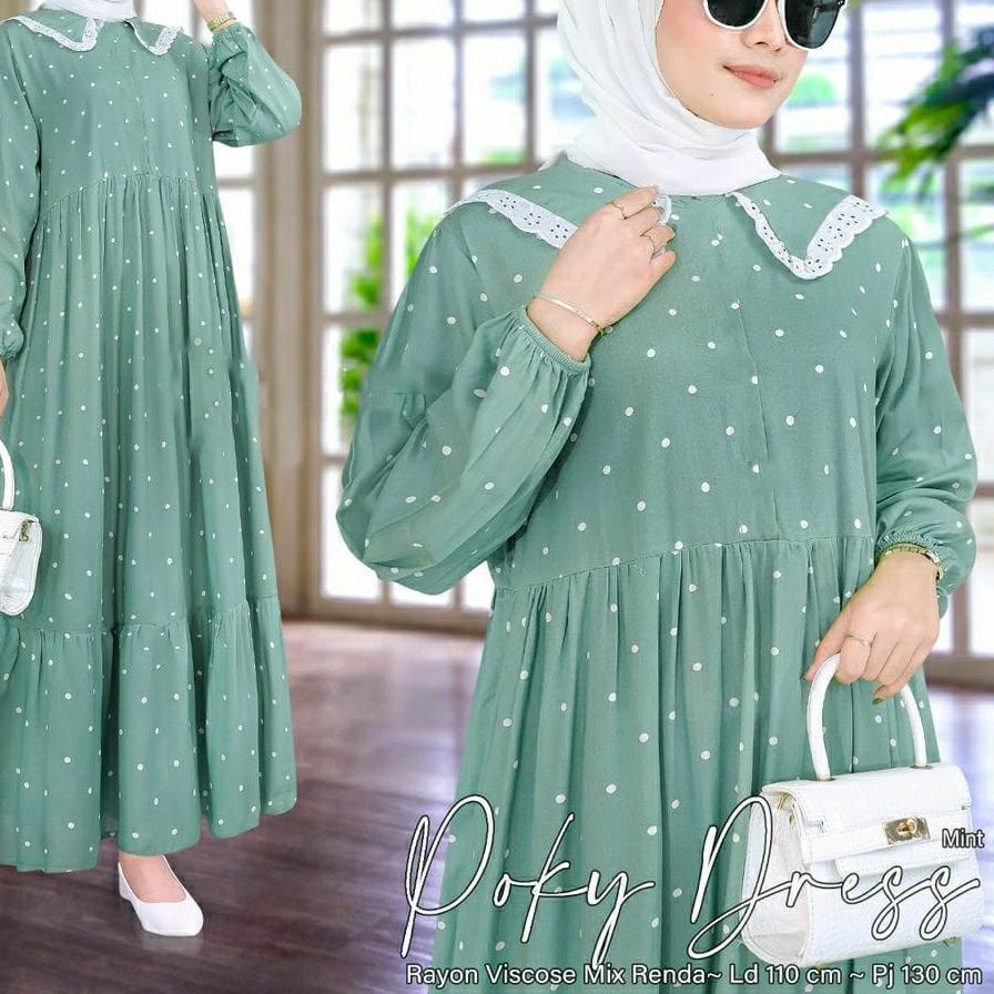 Jual PROMOSI !! 7.7 Midi Dress polkadot / Model Poky Long Tunik ...