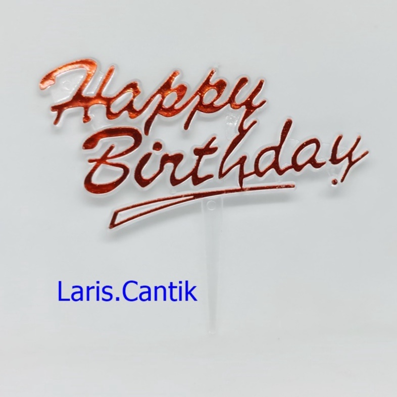 Jual Cake Toper Happy Birthday Merah Baru Isi 25 Pcs | Shopee Indonesia