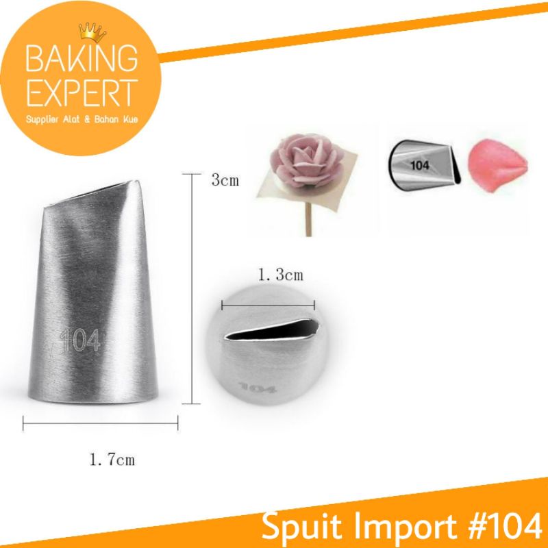 Jual Spuit Import tip 104 bukan Wilton piping buttercream dekorasi kue ...