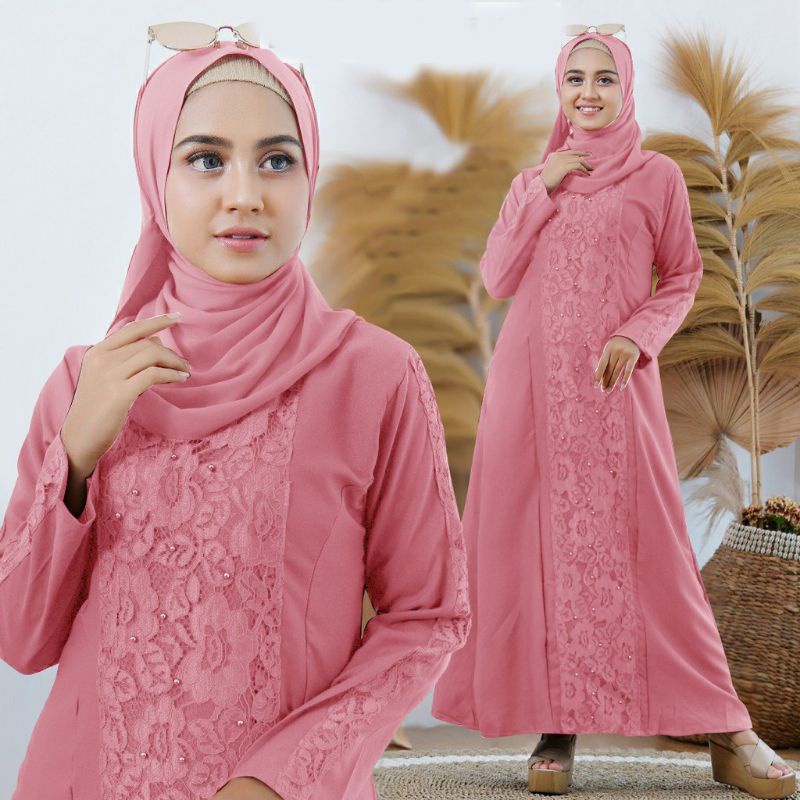 Jual BAJU GAMIS BRUKAT BROKAT DRESS MURAH CANTIK MOTIF TIMBUL WANITA PEREMPUAN MUSLIM KONDANGAN ...