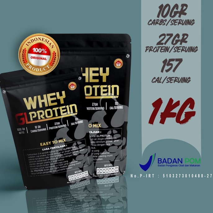 Jual Whey GL PROTEIN, Bubuk Kedelai Murni 100%, Kemasan 1000Gram/1KG ...
