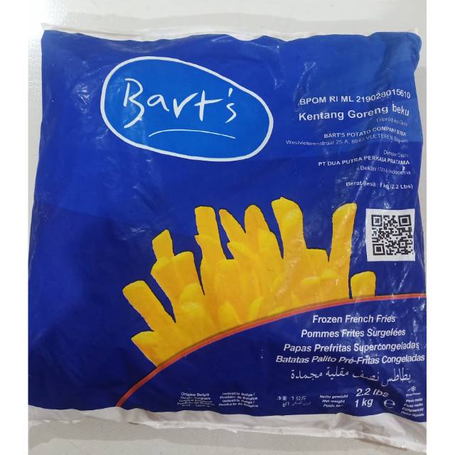 Jual KENTANG FRENCH FRIES BART'S 1 KG | Shopee Indonesia