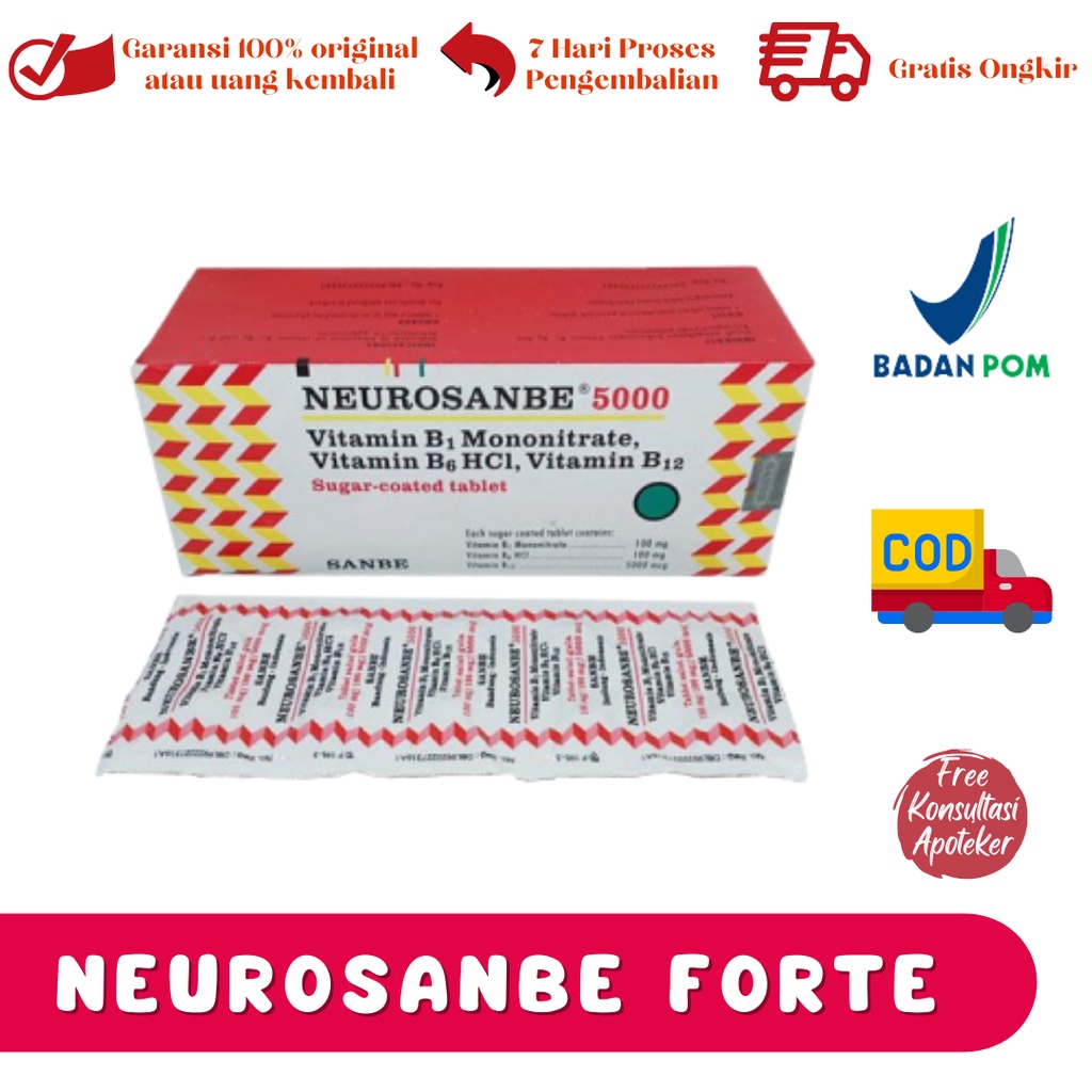 Jual Neurosanbe 5000 strip 10 tablet / Neurosanbe Forte | Shopee Indonesia