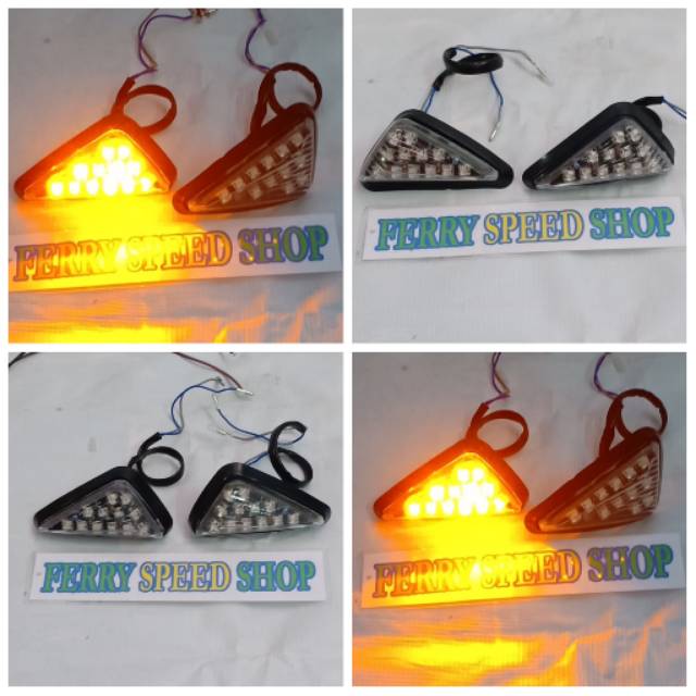 Jual LAMPU SEIN SEN LED SEGITIGA / LAMPU SEN LED TEMPEL SEGITIGA R25 R15 CBR NINJA GSX / SEN LED ...