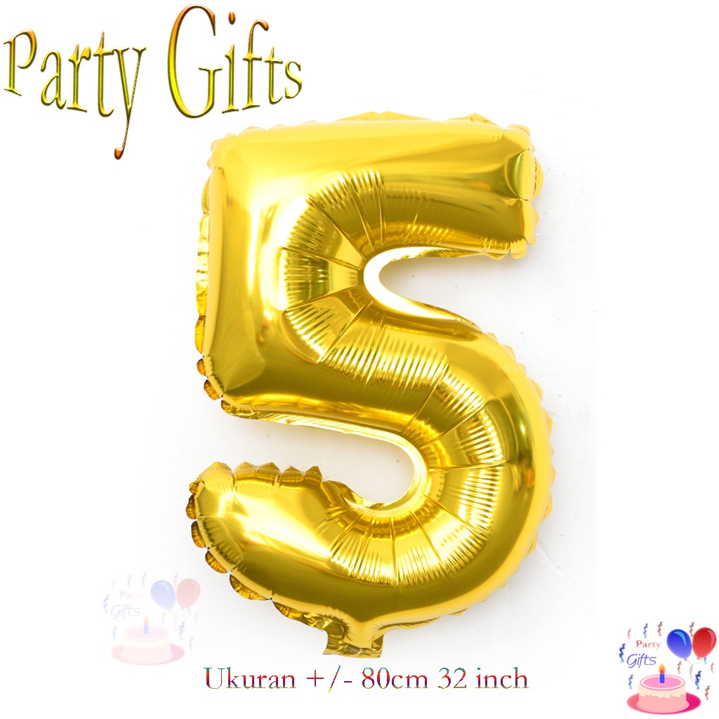 Jual Balon Angka 0-9 Warna Silver Dan Gold 32 Inch 80 Cm | Shopee Indonesia