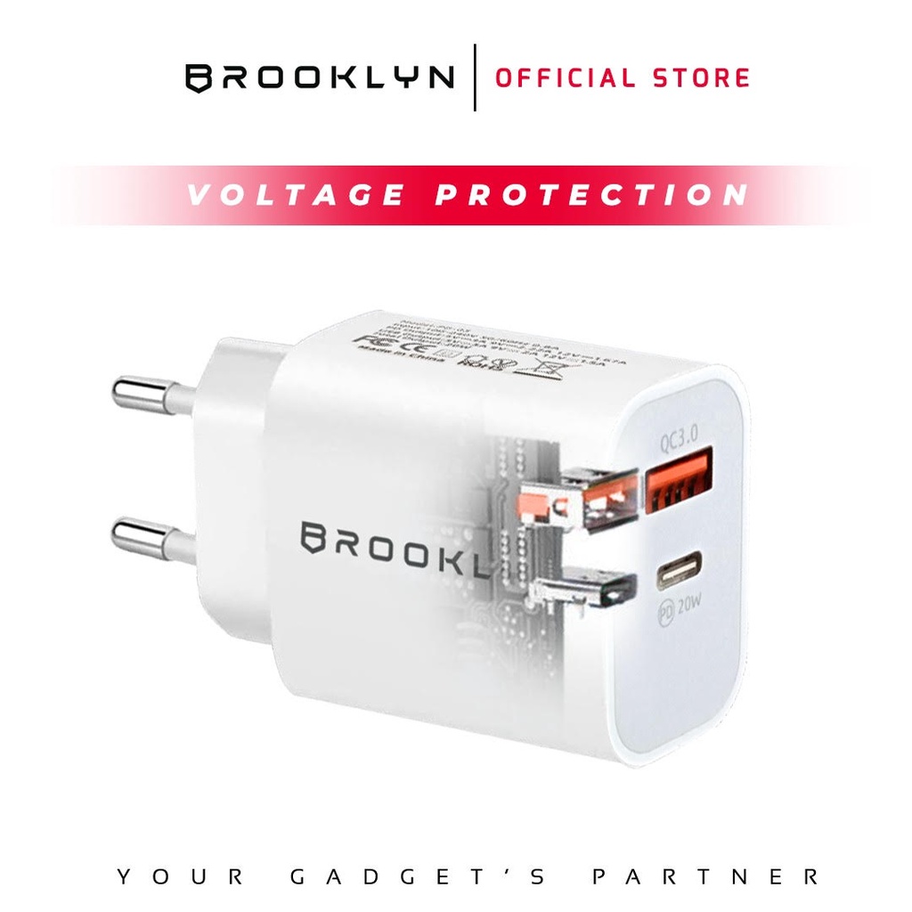 Jual Brooklyn 20W PD Wall Charger 2 Port BK-W3 Power Delivery 3.0 A+ | Shopee Indonesia