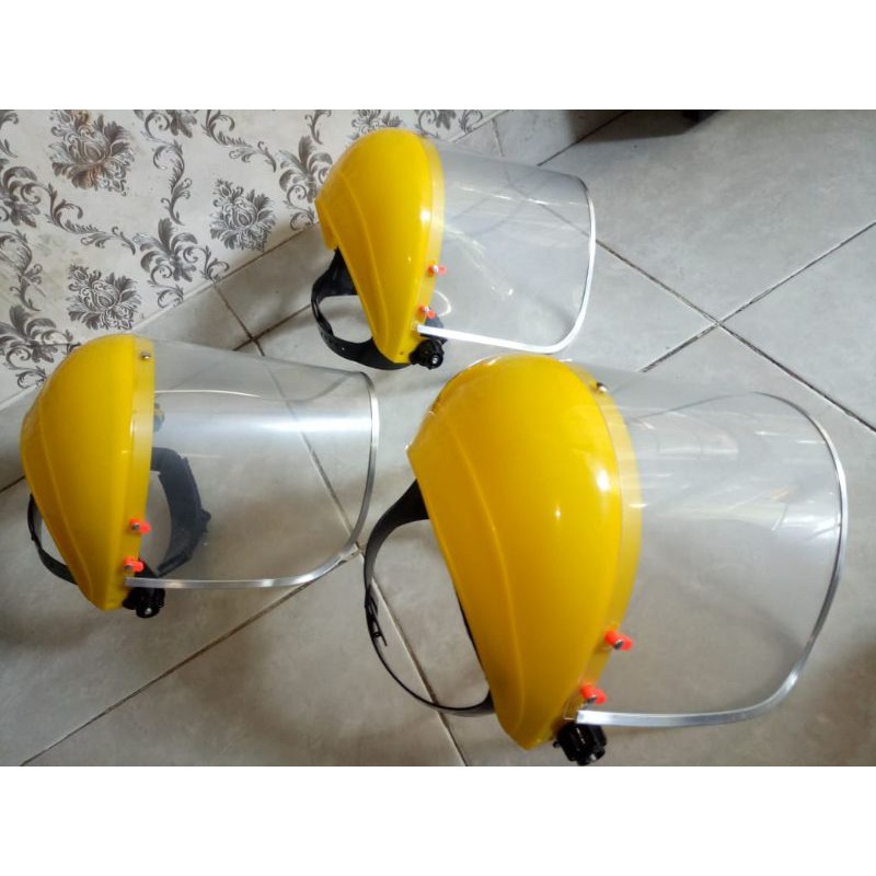 Jual Full Face Shield Safety APD Pelindung wajah Gerinda Visor mika ...