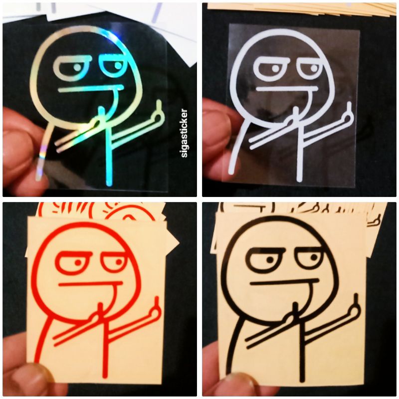 Jual sticker middle finger pucek sticker animasi lucu cutting | Shopee ...