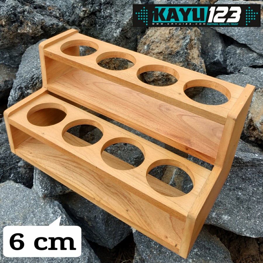 Jual Rak Kayu Minimalis 2 Susun Tempat Botol Rak Bumbu 6 cm (RK-21 ...