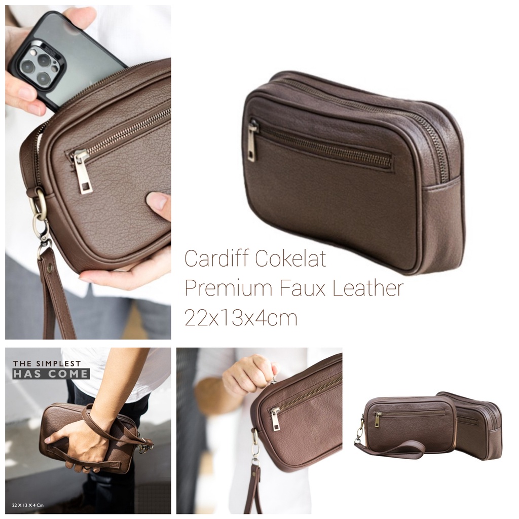 Jual Tas Clutch Pria Hand Bag bahan Faux Leather, Slim & Premium Design ...