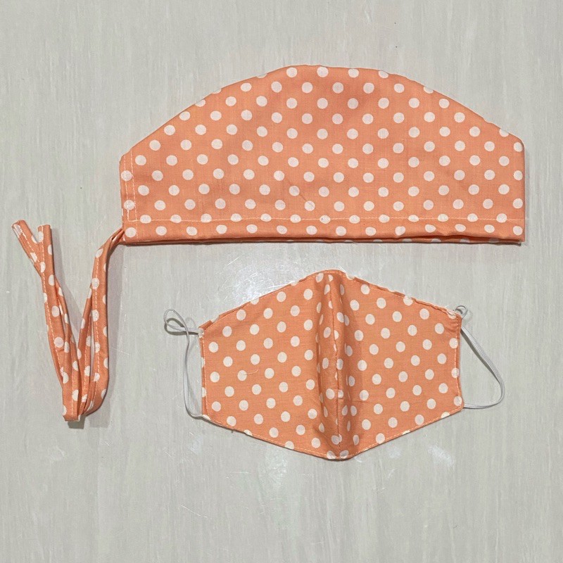 Jual Surgical Scrub Cap Head Katun 2 Lapis + Masker -Topi Operasi Medis ...