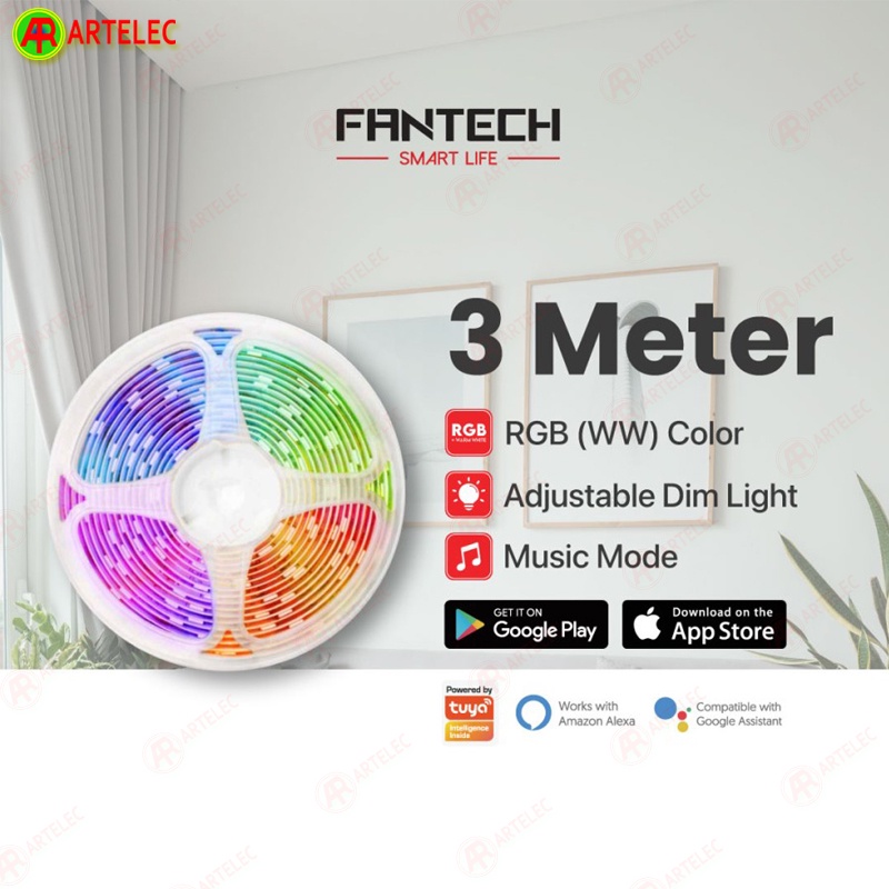 Jual FANTECH Smart Wifi LED Strip Light 3M | 3 Meter RGB WW - SLS0103 ...