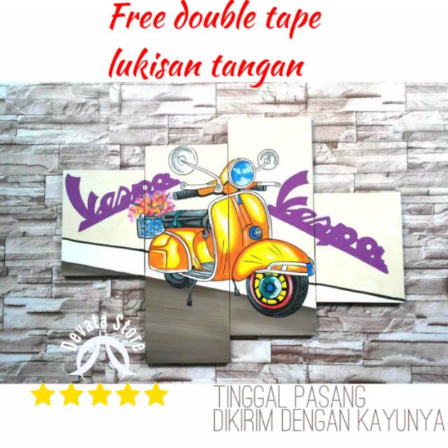 Jual HIASAN DEKORASI DINDING - LUKISAN MOTOR VESPA KLASIK PaEV | Shopee ...
