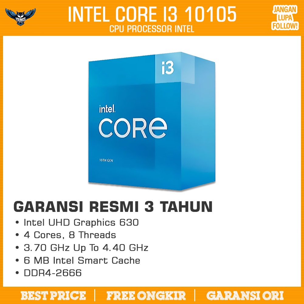 Jual Intel Core i3 10105 3.7Ghz Up To 4.4Ghz Socket LGA 1200 Gen 10th ...