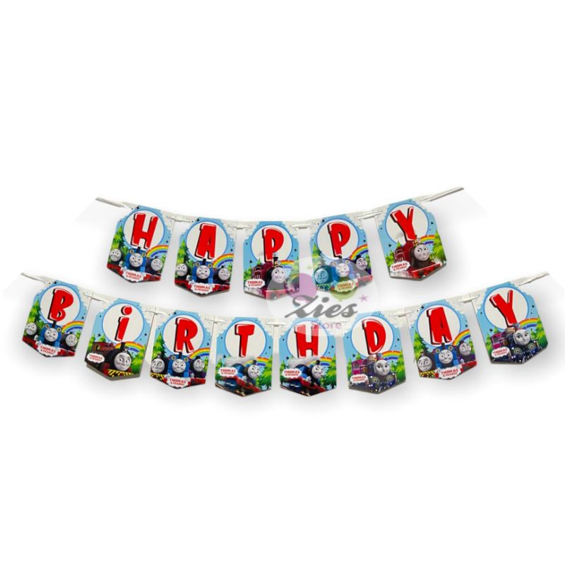 Jual Banner happy birthday thomas / banner ulang tahun kerakter thomas ...