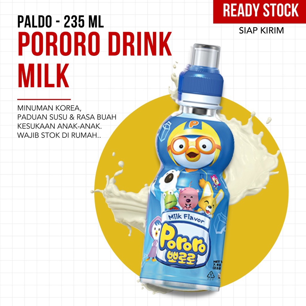 Jual (TERMURAH) paldo - Pororo Drink Milk 235 ML | Shopee Indonesia