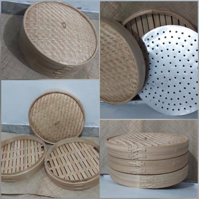Jual kukusan dimsum langseng bambu geraisurya 40cm | Shopee Indonesia