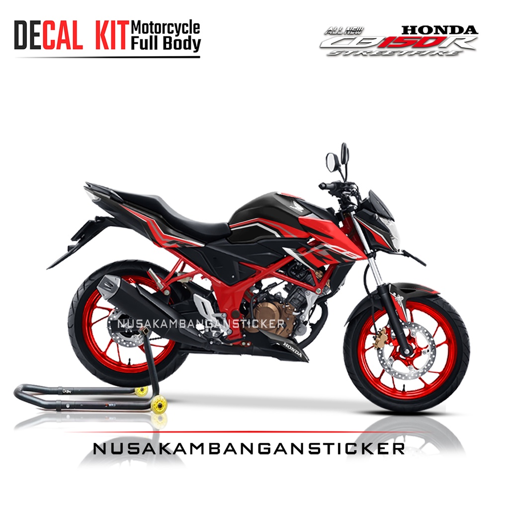 Jual DECAL KIT STICKER HONDA NEW CB150 R 2017 R FIRE RED BLACK RACING R ...