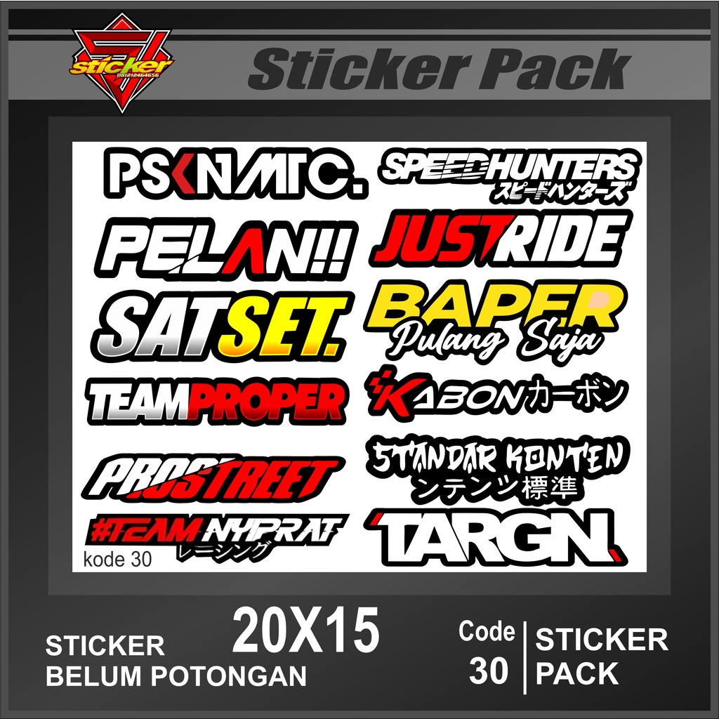Jual SP30 Sticker Pack - Sticker Pack Racing Sticker Variasi Motor ...