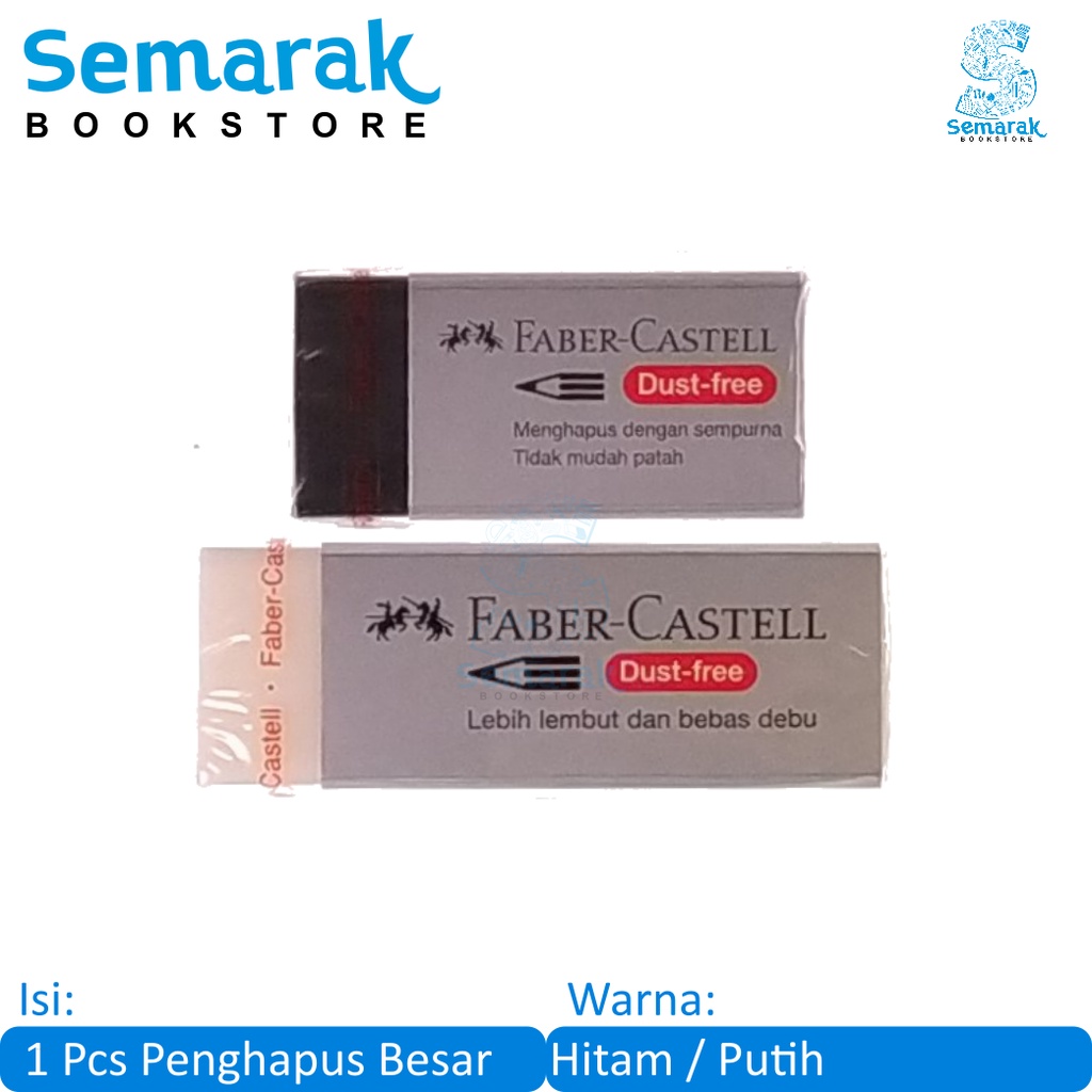 Jual Faber Castell Eraser Dust-Free Penghapus Besar - Putih / Hitam ...