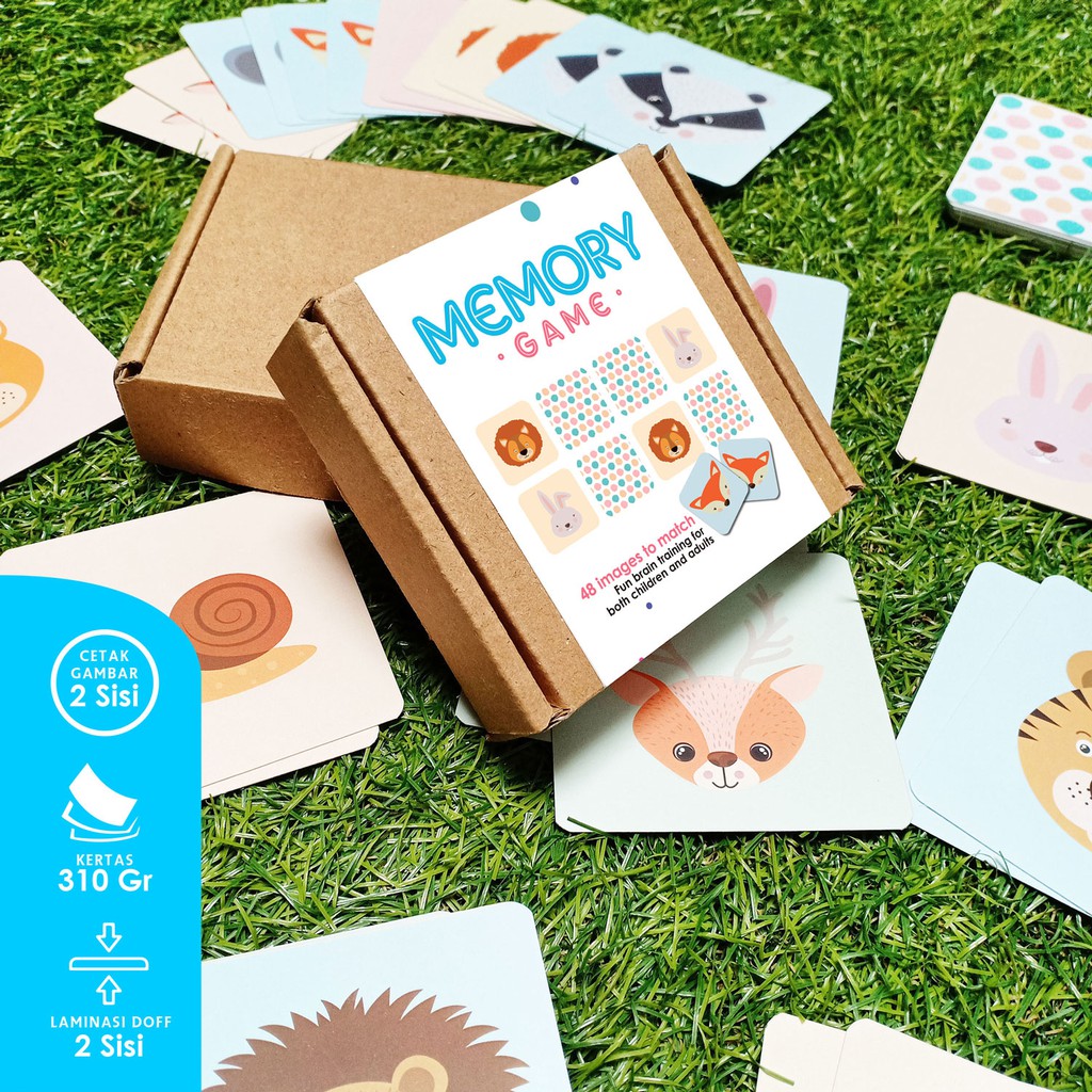 Jual FLASH CARD - MAINAN EDUKASI ANAK I MEMORY GAME - ANIMAL HEAD ...