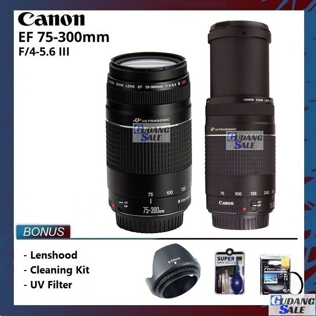 Jual LENSA TELE CANON EF 75-300mm F/4-5.6 III - GARANSI 1 TAHUN | CANON ...