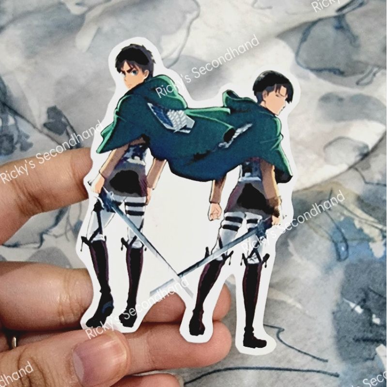 Jual Sticker AoT Eren Levi Waterproof Anti Air stiker attack on titan ...