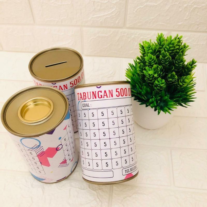 Jual celengan target / celengan viral / celengan custom pakai tutup ...