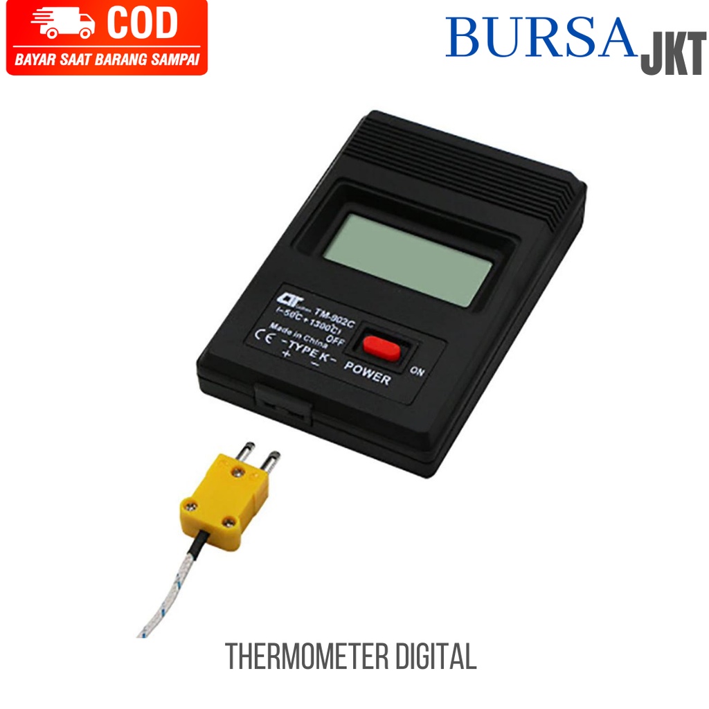 Jual TERMOMETER DIGITAL TM902C ALAT SENSOR UKUR SUHU 30 °C - 1300 °C ...