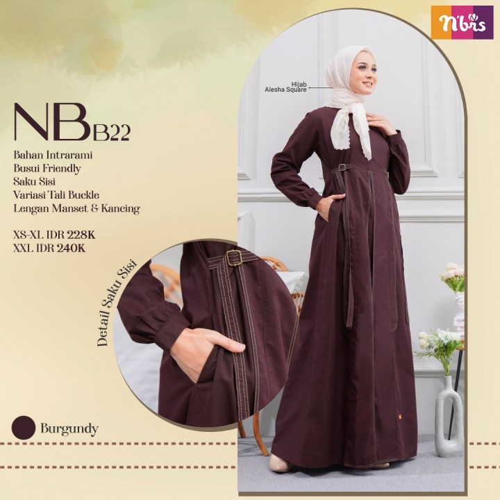 Jual [ SALE PROMO ] TERBARU 2021 GAMIS NIBRAS NBRS NB B22 BURGUNDY NAVY ...