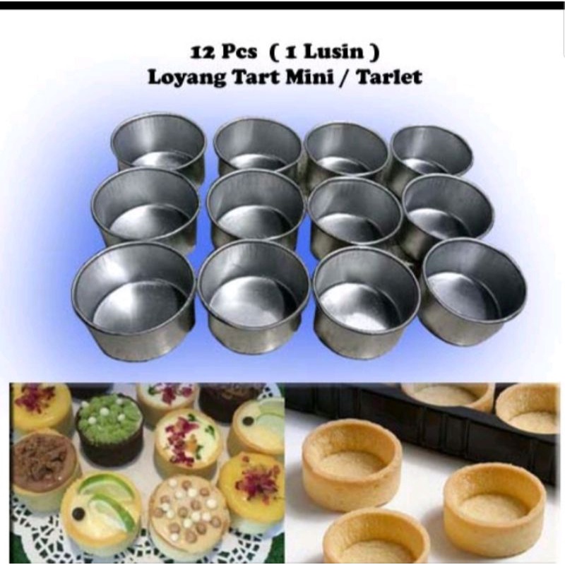 Jual 12 pcs Cetakan tart mini /cetakan kue tarlet / Loyang bulat pres ...