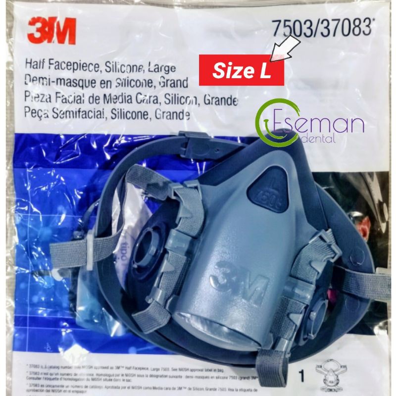 Jual 3M 7503 Half Face Respirator size L Masker Silikon Reusable 7093 ...