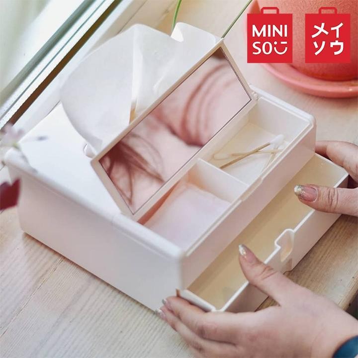 Jual Miniso official Tissue box with toothpick holder / tempat tissue ...