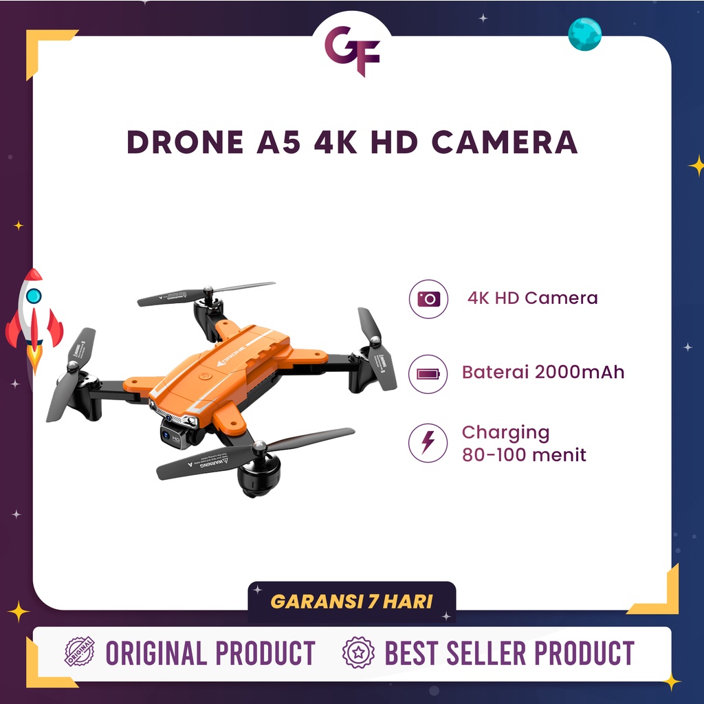 Jual [COD] DRONE A5,S7 CAMERA 4K JARAK 100 METER APP WIFI UAV ...
