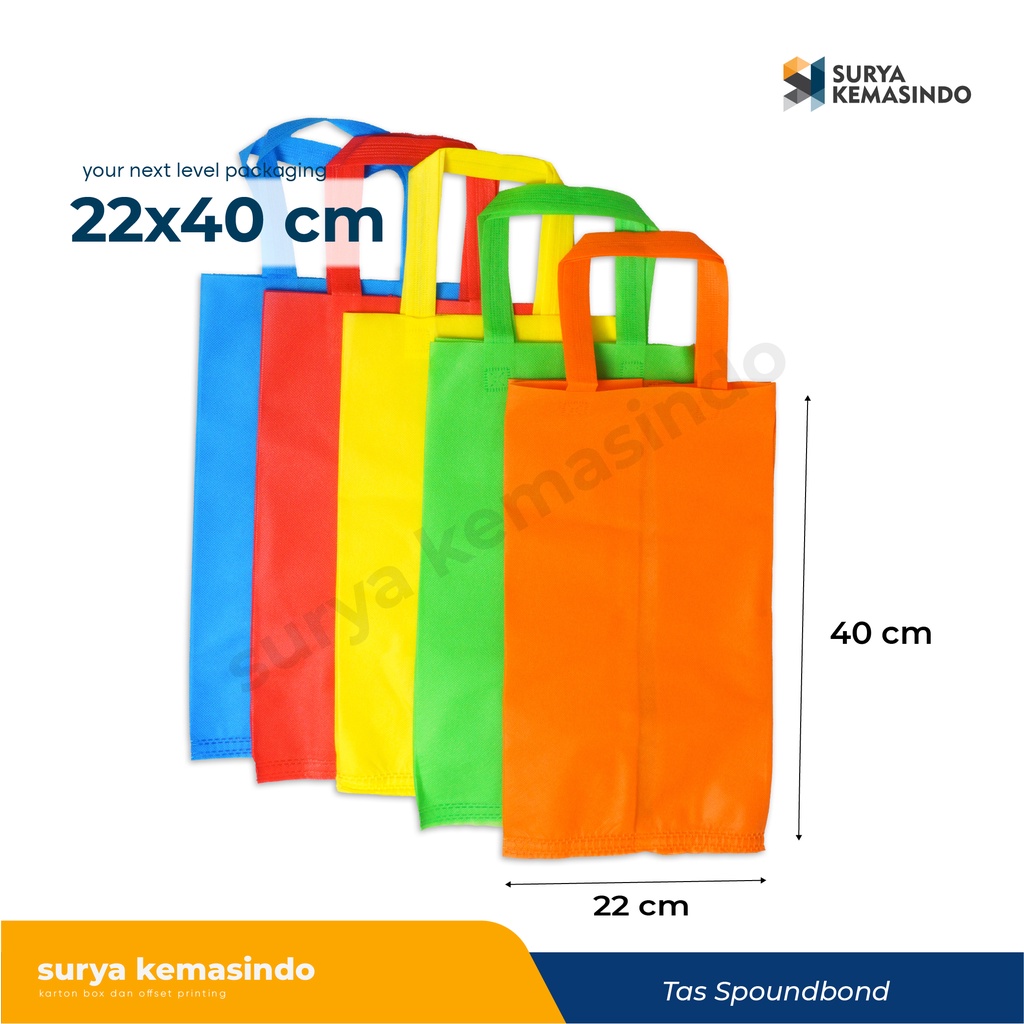 Jual Tas Spunbond Biasa ( 22x40x22 cm ) tasspunbond/goodiebag/taskain ...
