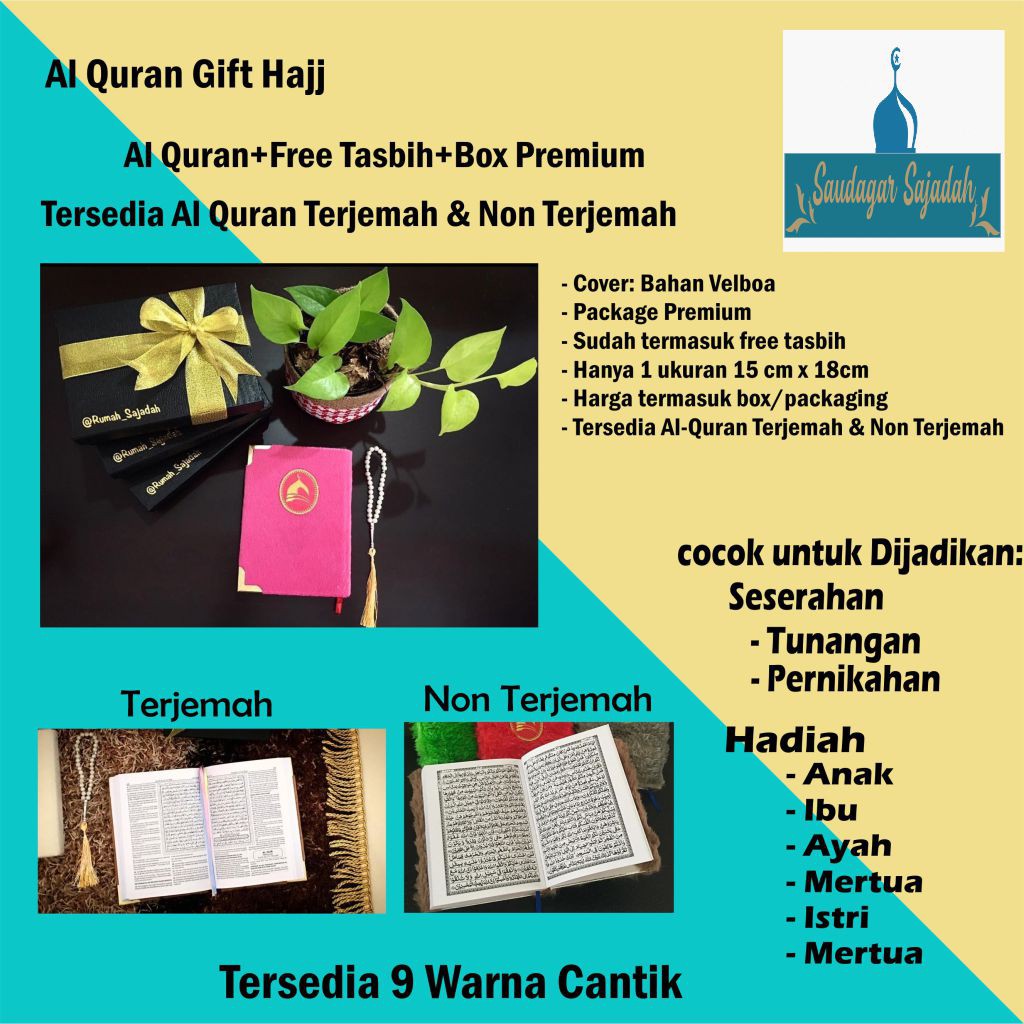 Jual Souvenir Alquran Giftset Quran Hajj Free Tasbih Box Packaging ...