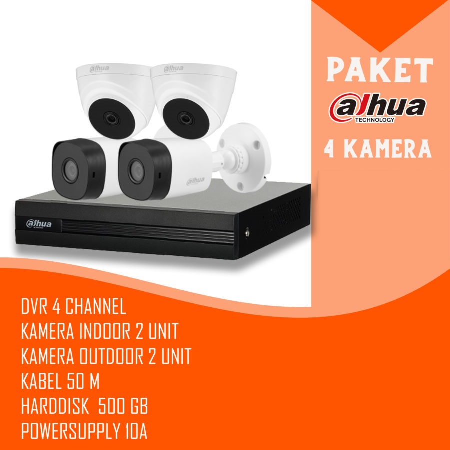 Jual PAKET CCTV DAHUA 2MP 1080P 4 KAMERA HDD 500GB SIAP PASANG | Shopee ...