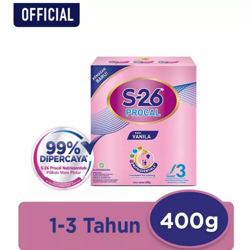 Jual S-26 Procal Tahap 3 Vanila Susu Box - 400gr | Shopee Indonesia